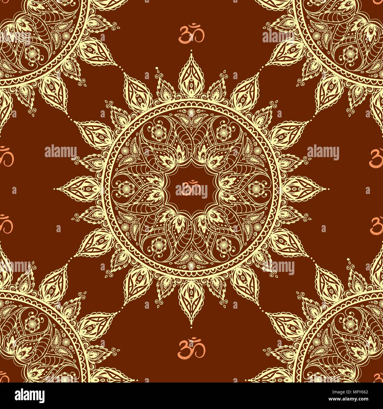 Ornamental ethnic mandala seamless pattern,stock vector illustration ...