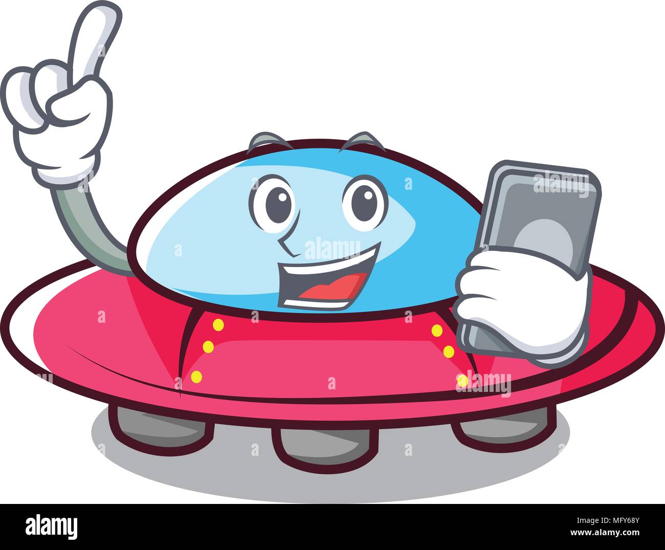 With phone ufo character cartoon style Stock Vector Image & Art - Alamy
