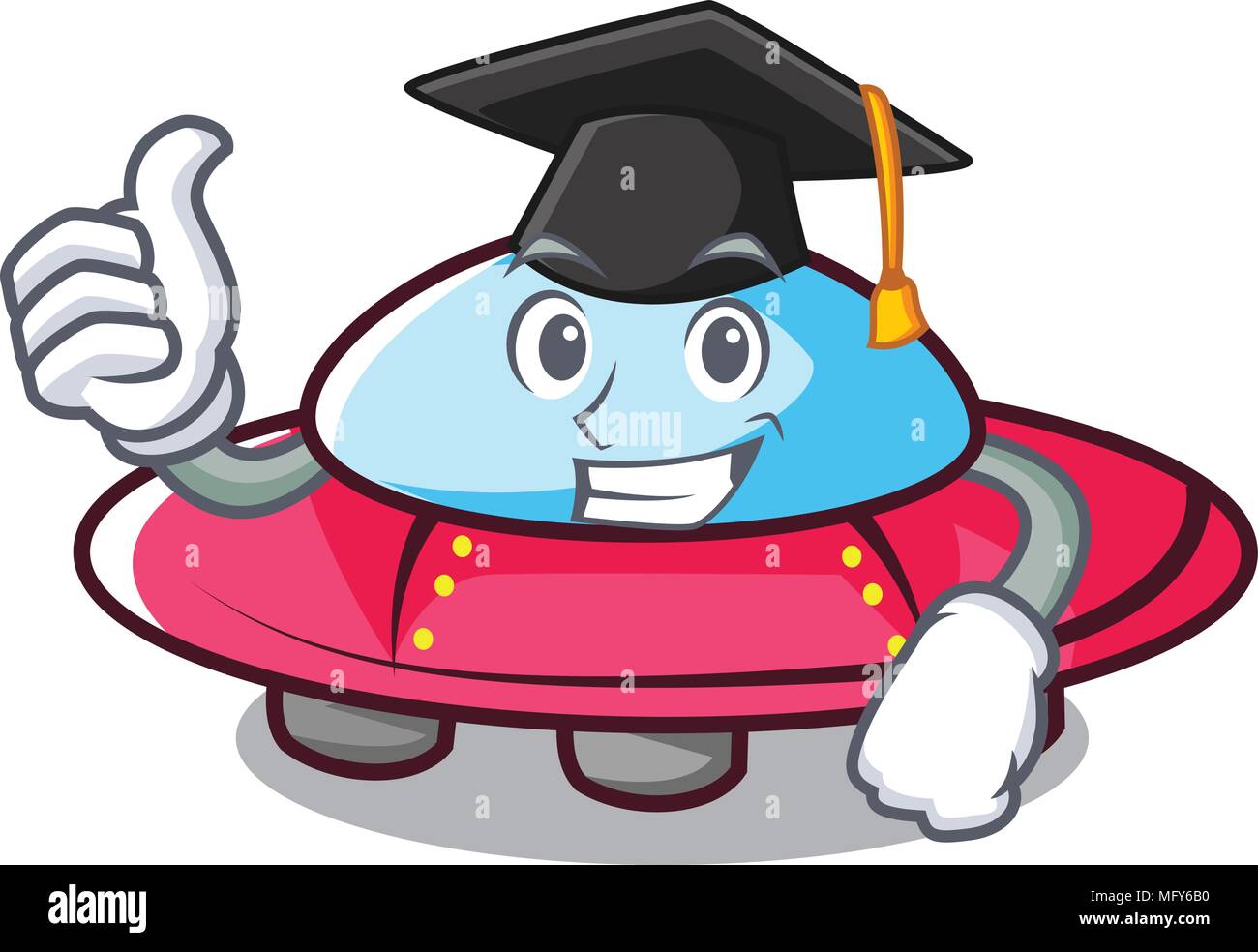 Graduation ufo character cartoon style Stock Vector Image & Art - Alamy