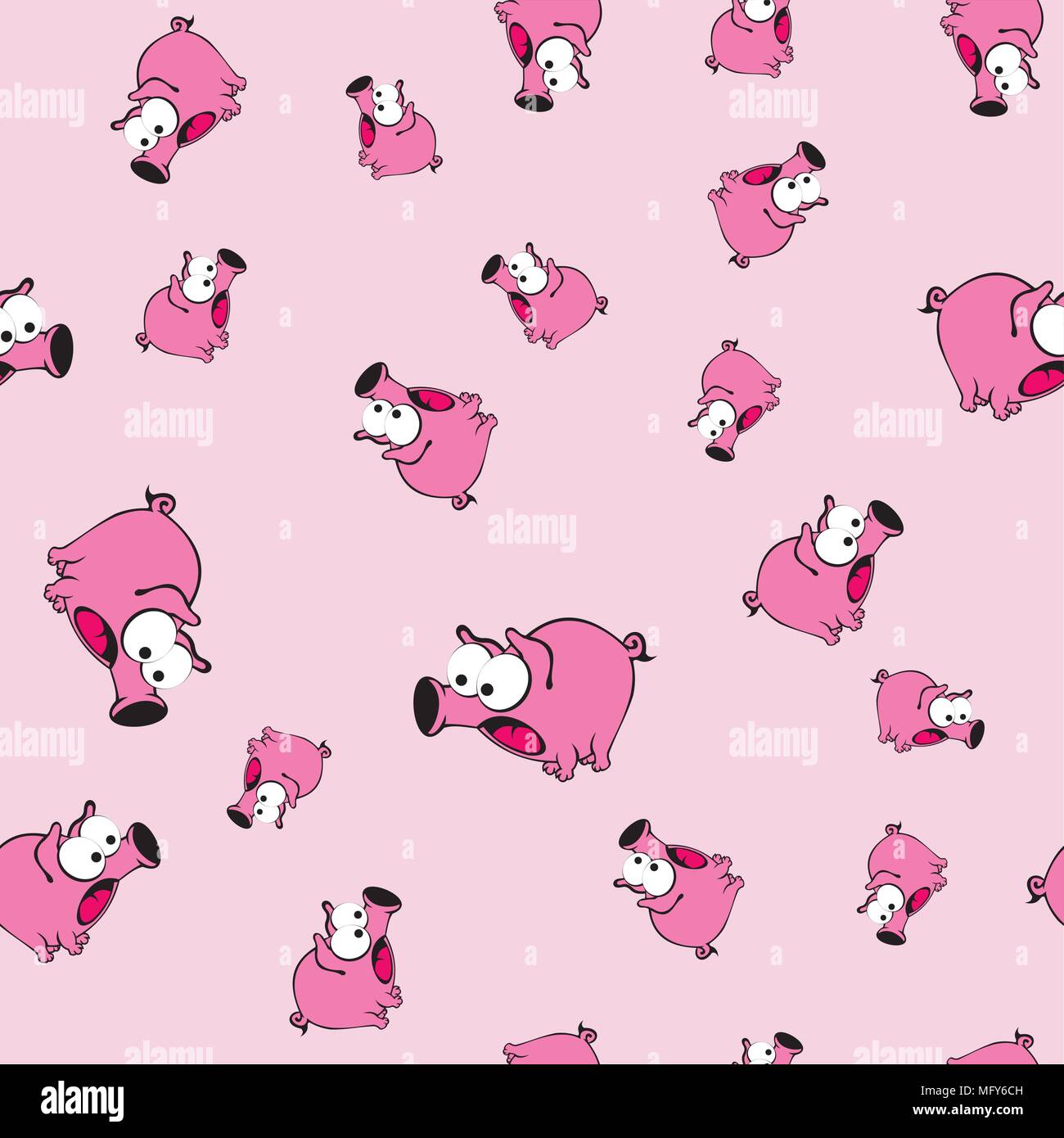 seamless pattern background with scared pigs. Vector illustration Stock ...