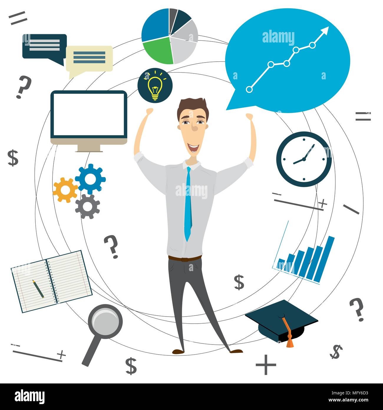 Business idea concept, businessman or office worker and business ...