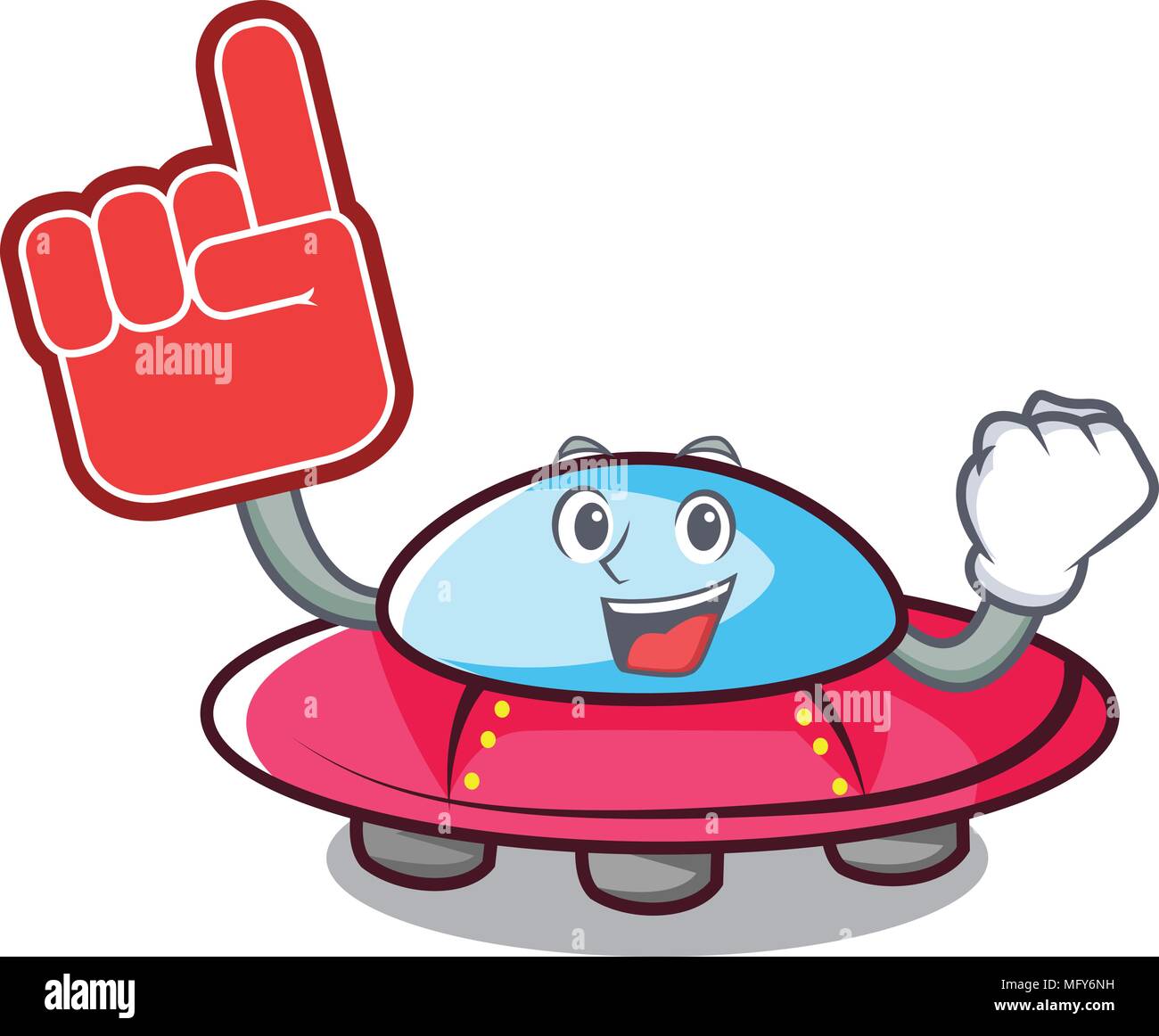 Foam finger ufo mascot cartoon style Stock Vector Image & Art - Alamy