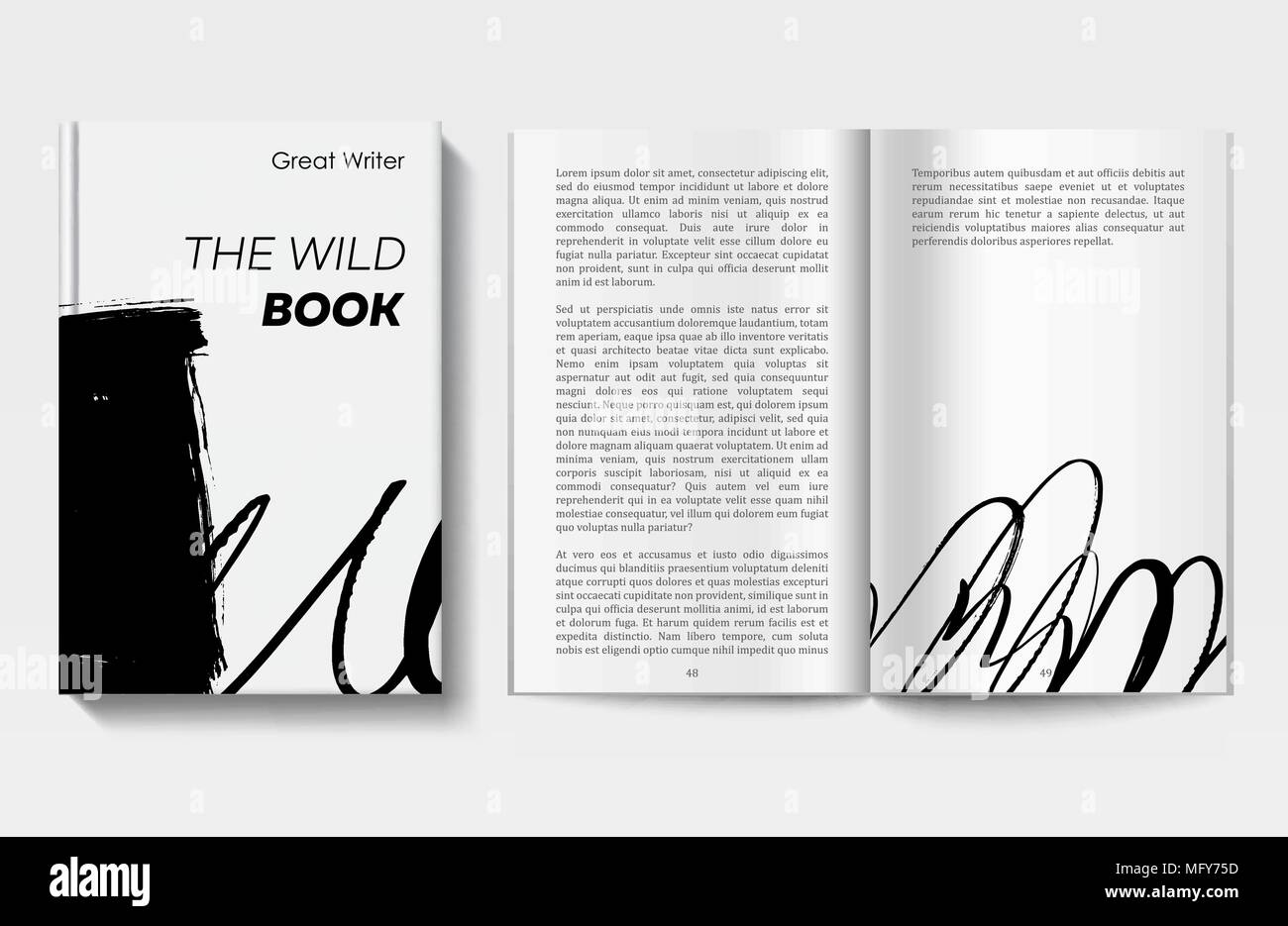 Book design template Stock Vector Image & Art - Alamy
