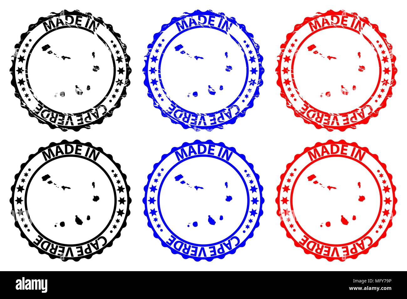 Made in Cape Verde - rubber stamp - vector, Cape Verde map pattern ...