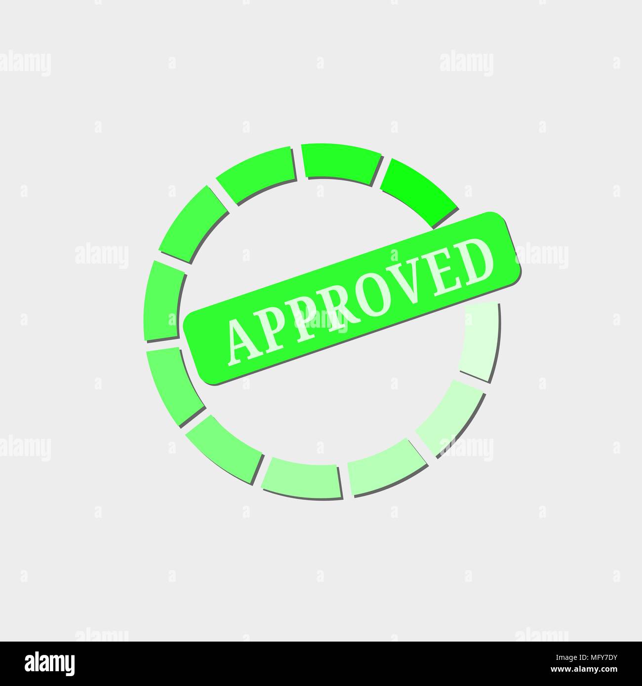 Approved stamp, green isolated on white background, vector illustration ...