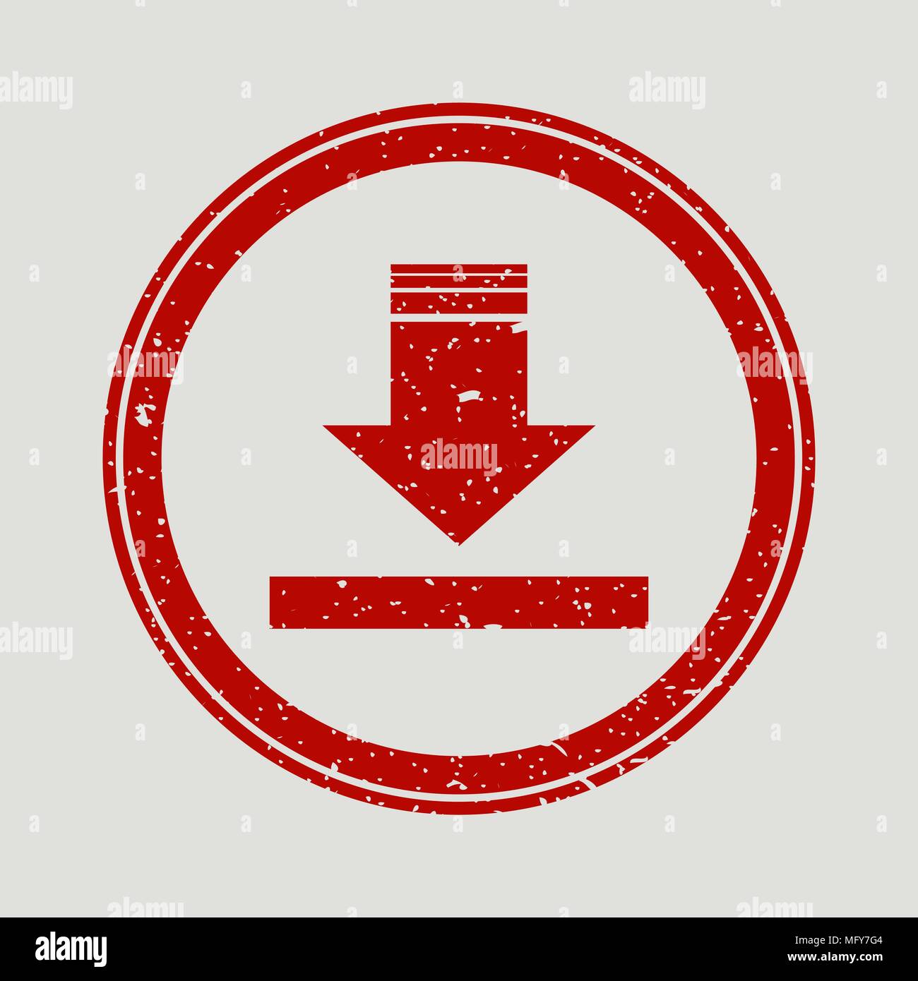 Arrow Down rubber seal stamp watermark. Icon vector symbol with grunge ...