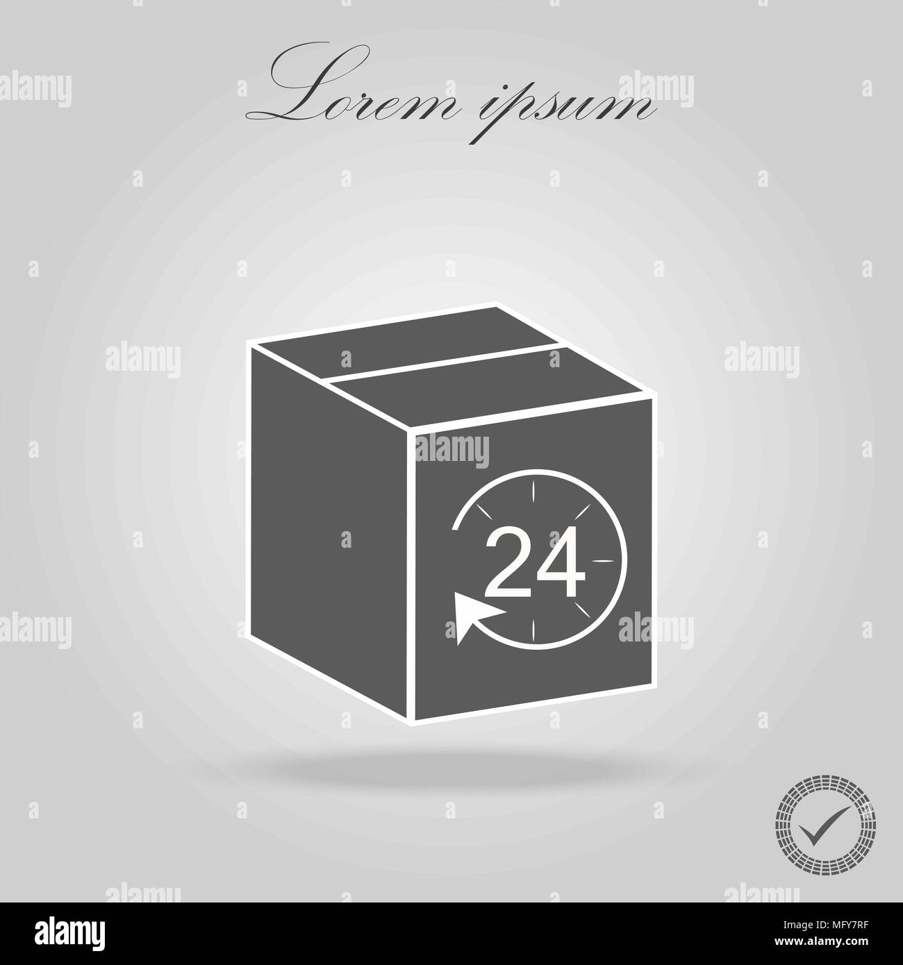 Delivery 24h boxes with clock vector illustration isolated on white ...