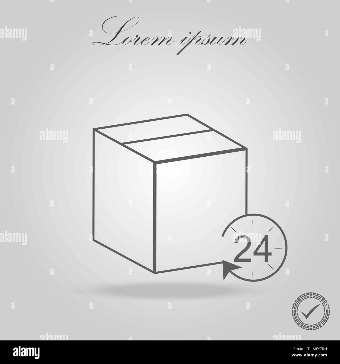Delivery 24h boxes with clock vector illustration isolated on white ...