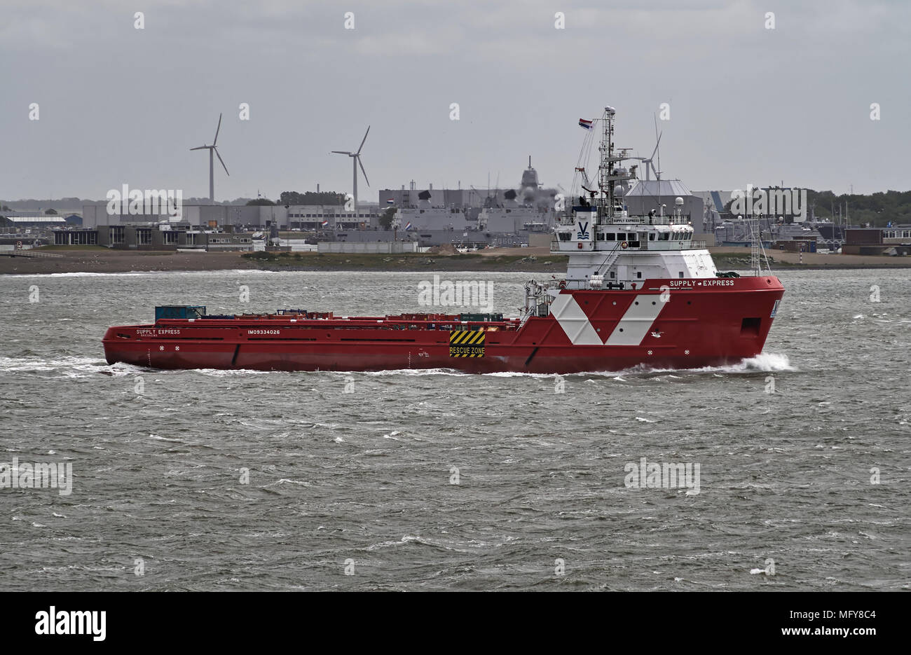The Supply Express, a Offshore rig Supply Vessel heading past the Naval ...