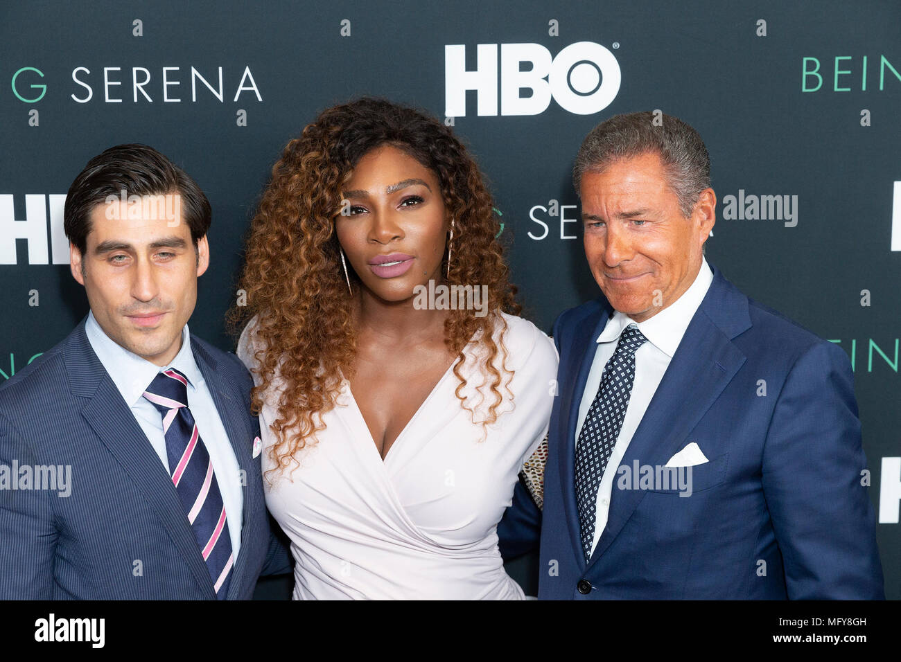 New York, United States. 25th Apr, 2018. Peter Nelson, Serena Williams ...