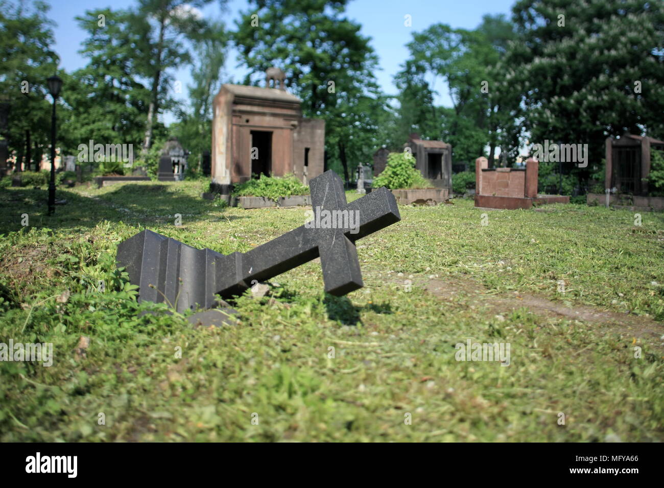 Old ruined cemetery dramatic scenery Stock Photo - Alamy