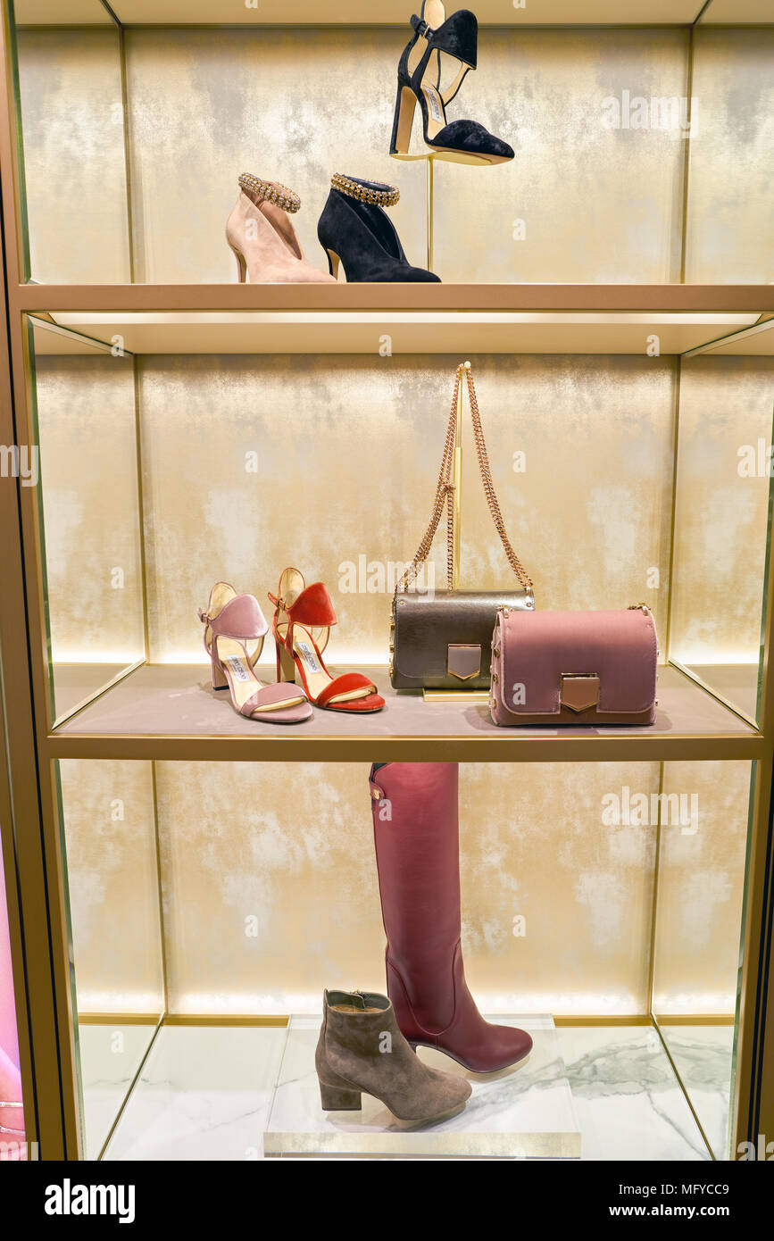 ROME, ITALY - CIRCA NOVEMBER, 2017: Jimmy Choo shoes on display at a ...