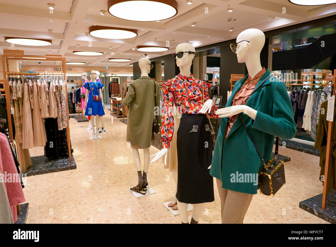 ROME, ITALY - CIRCA NOVEMBER, 2017: women's clothing on display at a ...