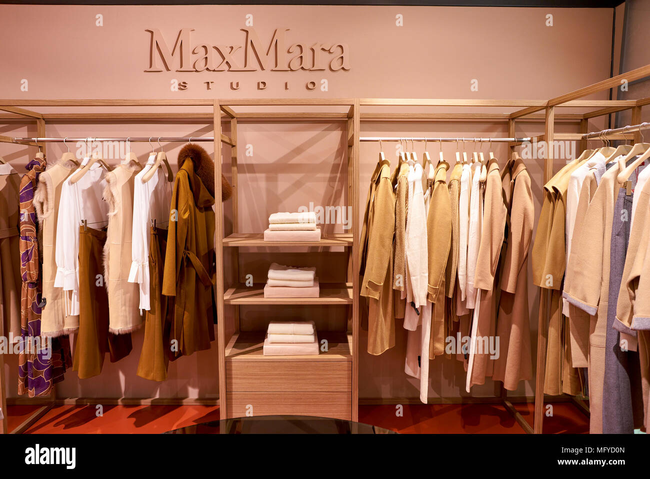 ROME, ITALY - CIRCA NOVEMBER, 2017: Max Mara clothing on display at a ...