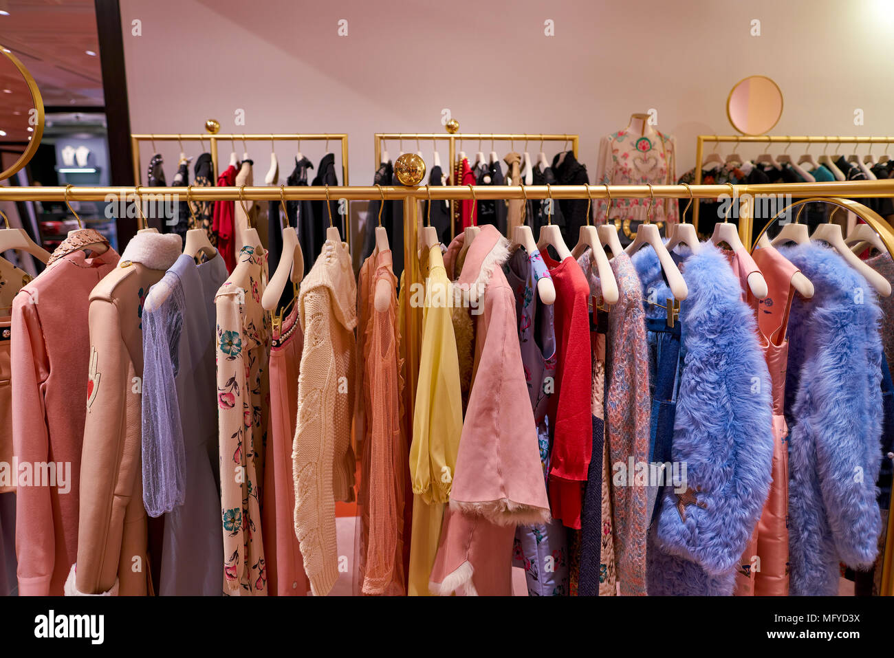 ROME, ITALY - CIRCA NOVEMBER, 2017: Red Valentino clothing on display ...
