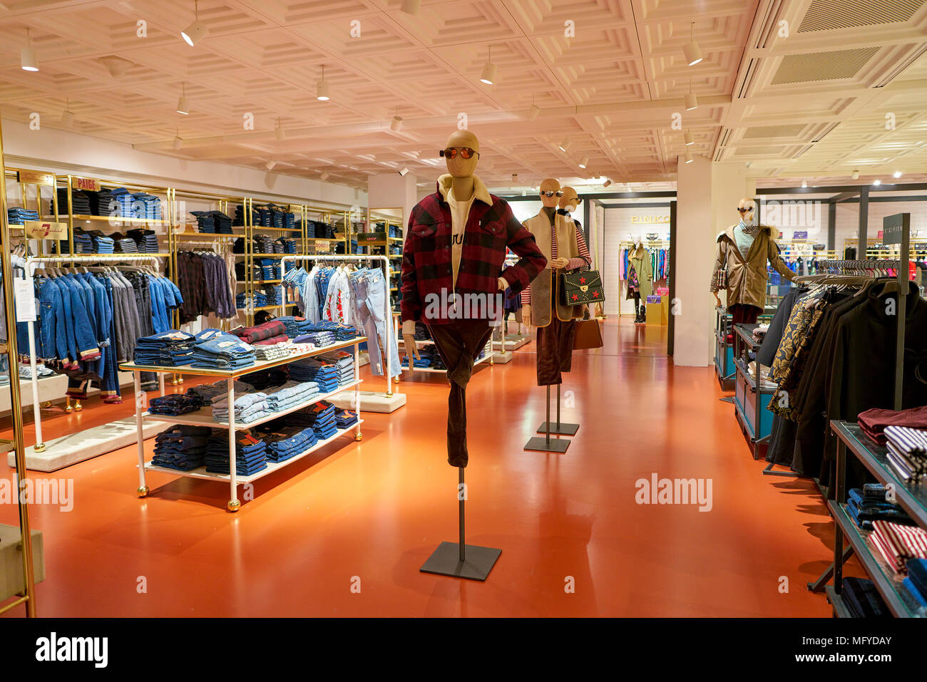 ROME, ITALY - CIRCA NOVEMBER, 2017: women's clothing on display at a ...