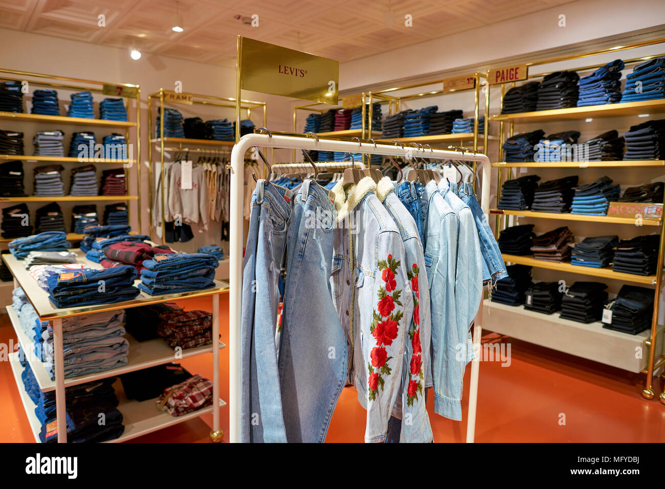 ROME, ITALY - CIRCA NOVEMBER, 2017: women's clothing on display at a ...