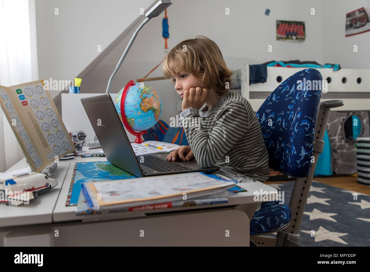 School boy laptop hi-res stock photography and images - Alamy