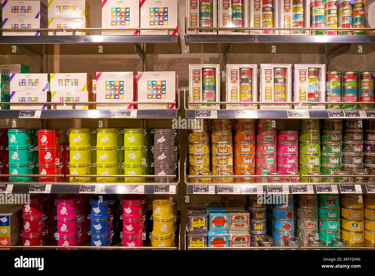 ROME, ITALY - CIRCA NOVEMBER, 2017: a variety of tea on display at a ...