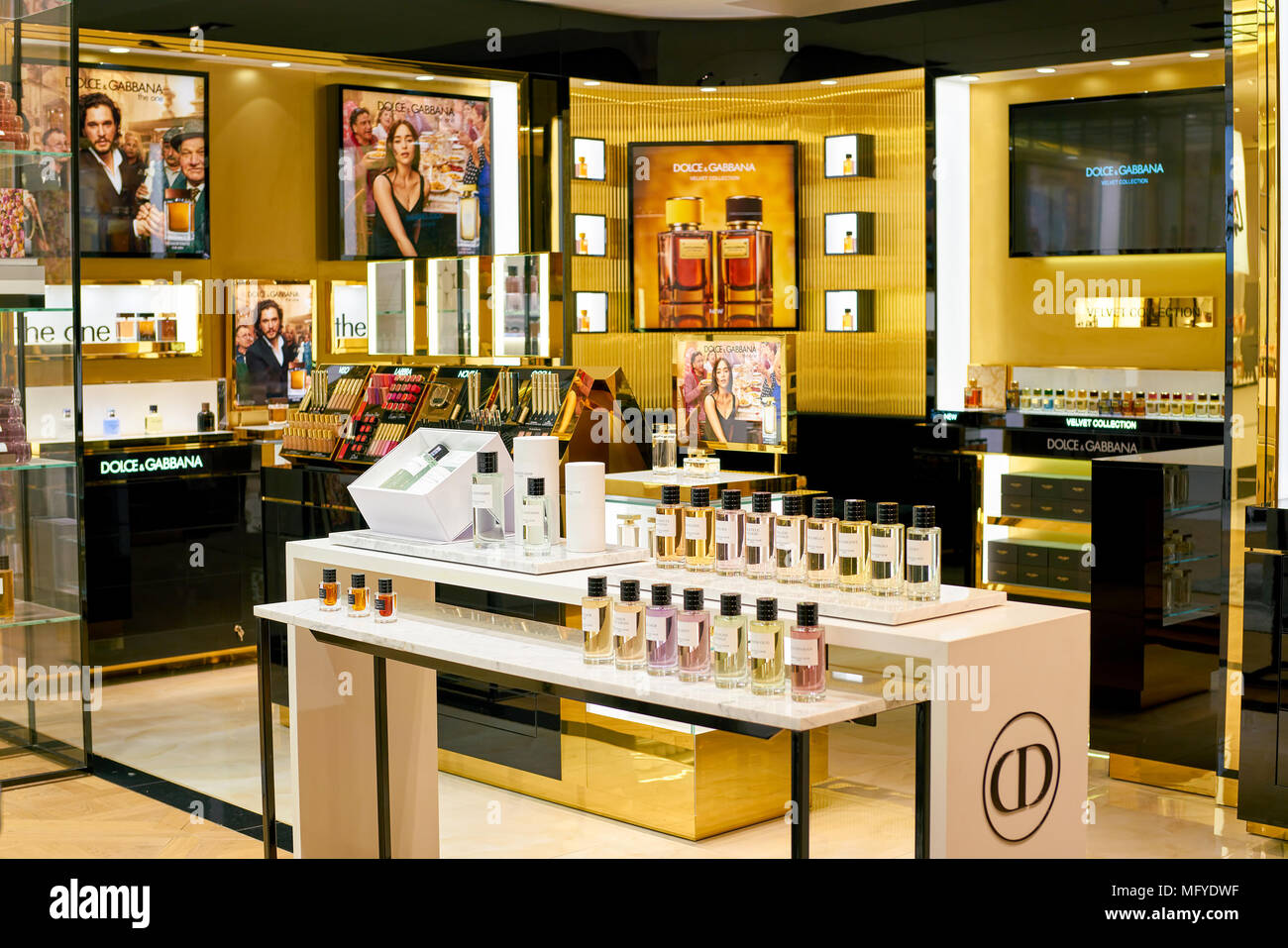 ROME, ITALY - CIRCA NOVEMBER, 2017: bottles of Dior fragrance sit on ...