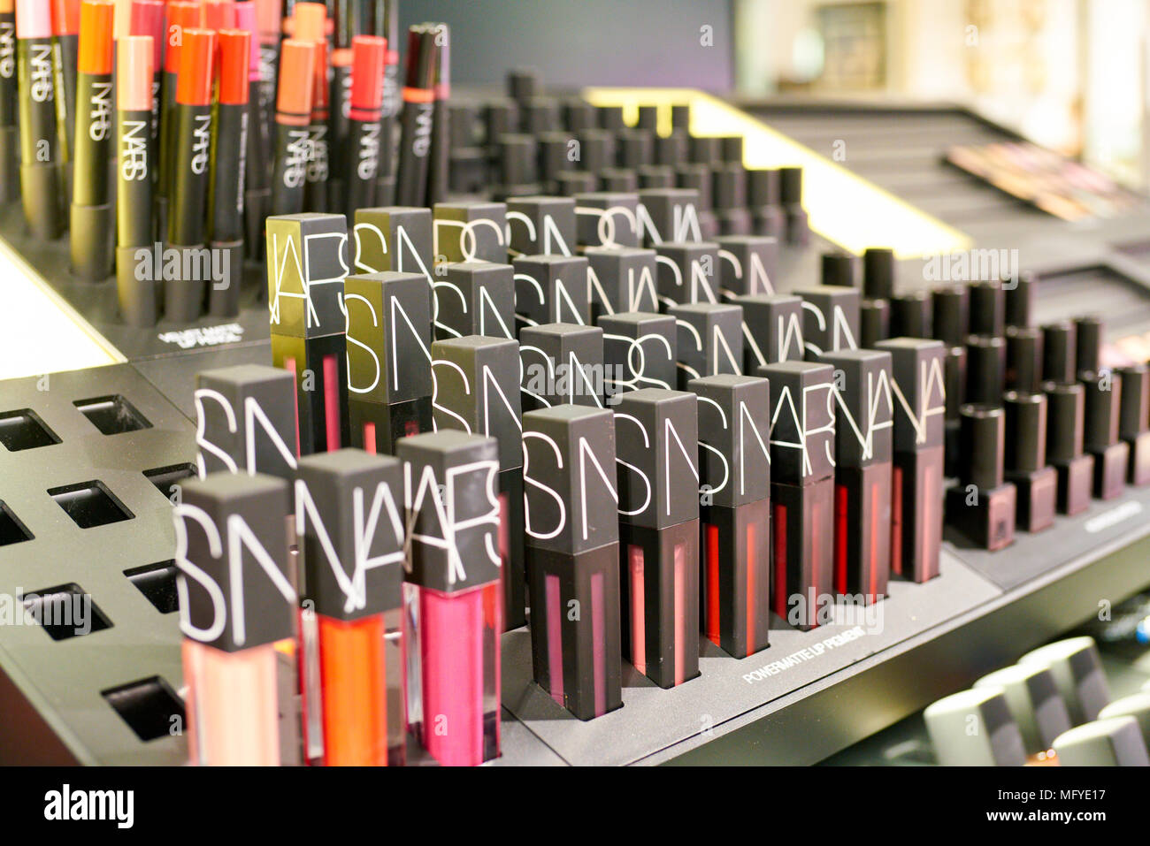 ROME, ITALY - CIRCA NOVEMBER, 2017: NARS cosmetics sit on display at a ...