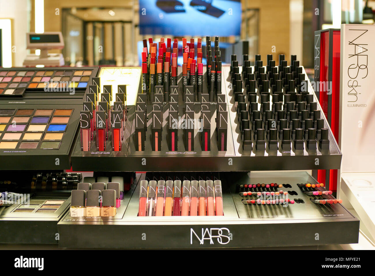 ROME, ITALY - CIRCA NOVEMBER, 2017: NARS cosmetics sit on display at a ...
