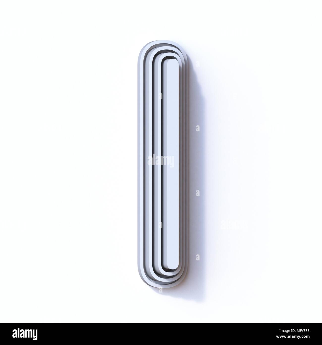 Three steps font letter I 3D render illustration isolated on white ...