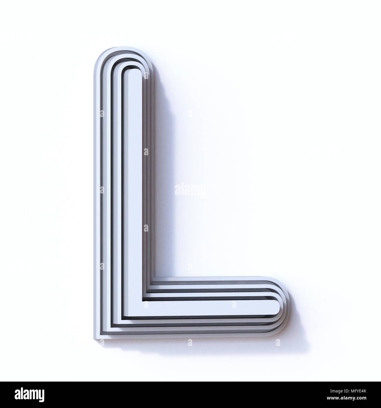 Three steps font letter L 3D render illustration isolated on white ...