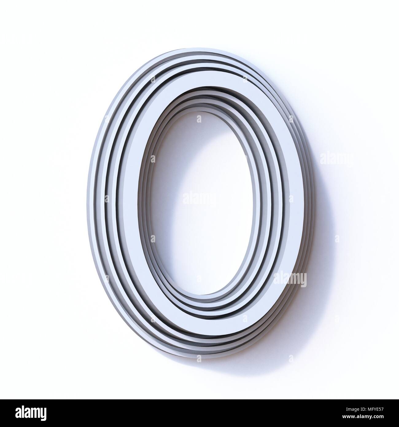 Three steps font letter O 3D render illustration isolated on white background Stock Photo - Alamy