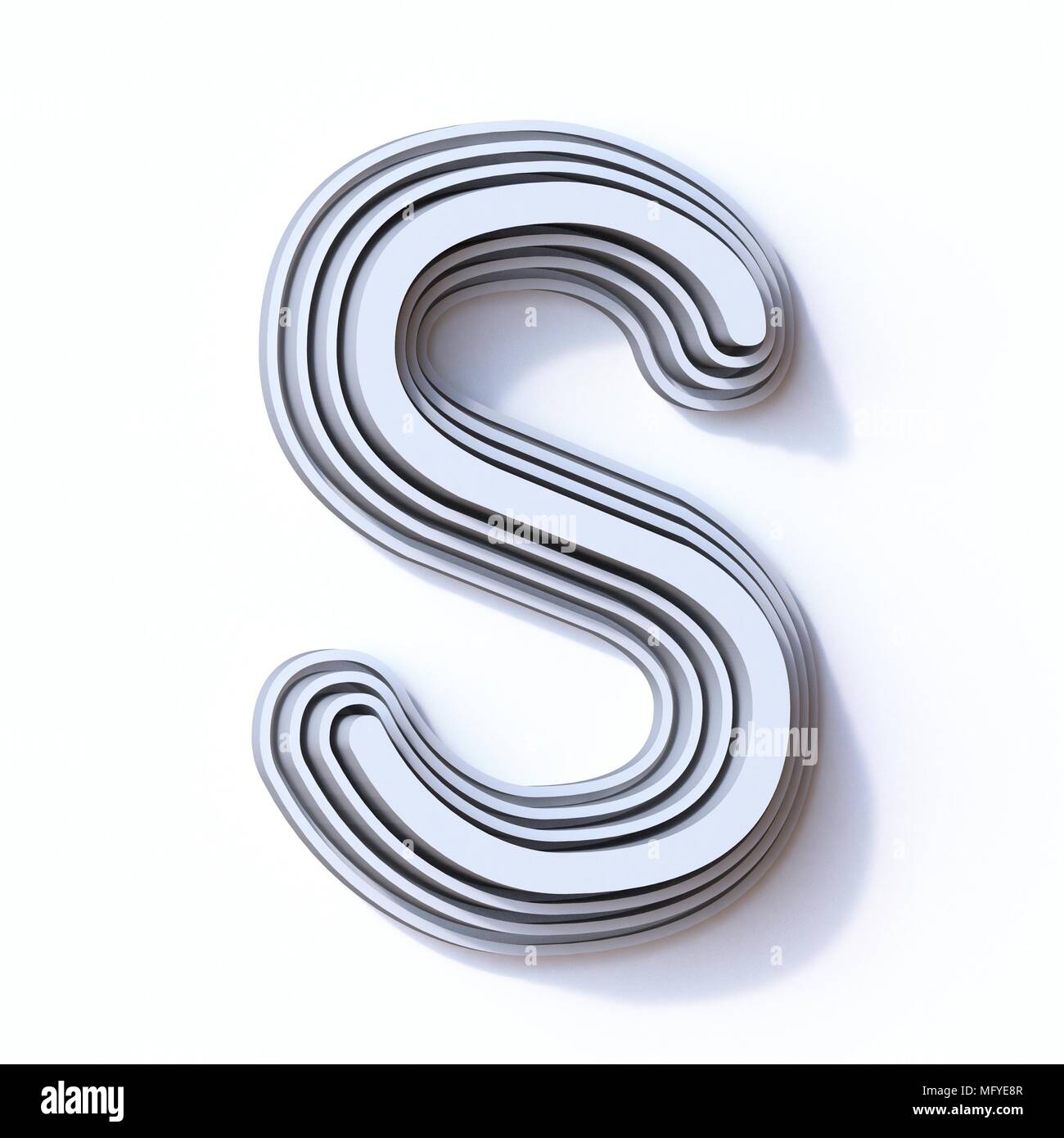 Three steps font letter S 3D render illustration isolated on white ...