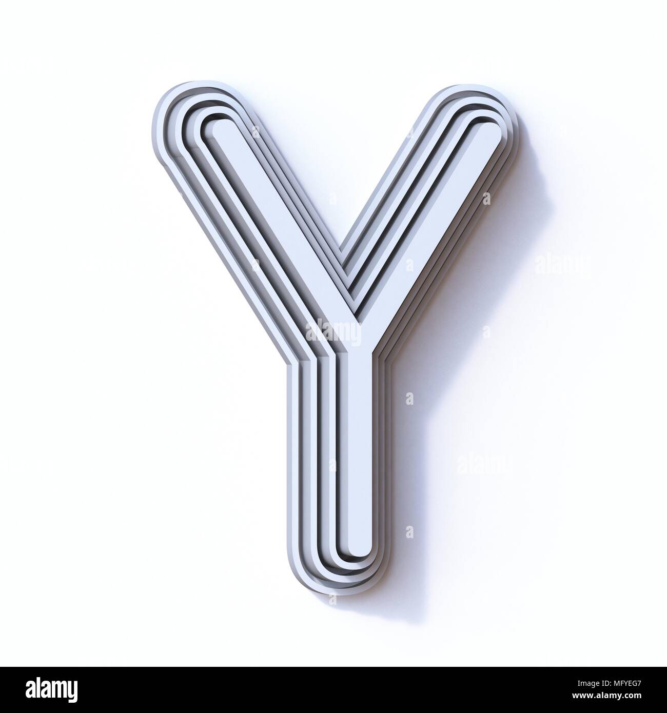 Three steps font letter Y 3D render illustration isolated on white ...