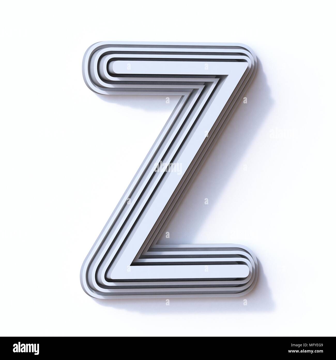 Three steps font letter Z 3D render illustration isolated on white ...
