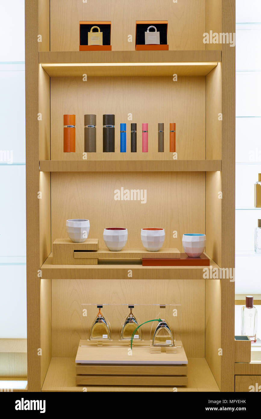 ROME, ITALY - CIRCA NOVEMBER, 2017: Hermes products sit on display at a ...