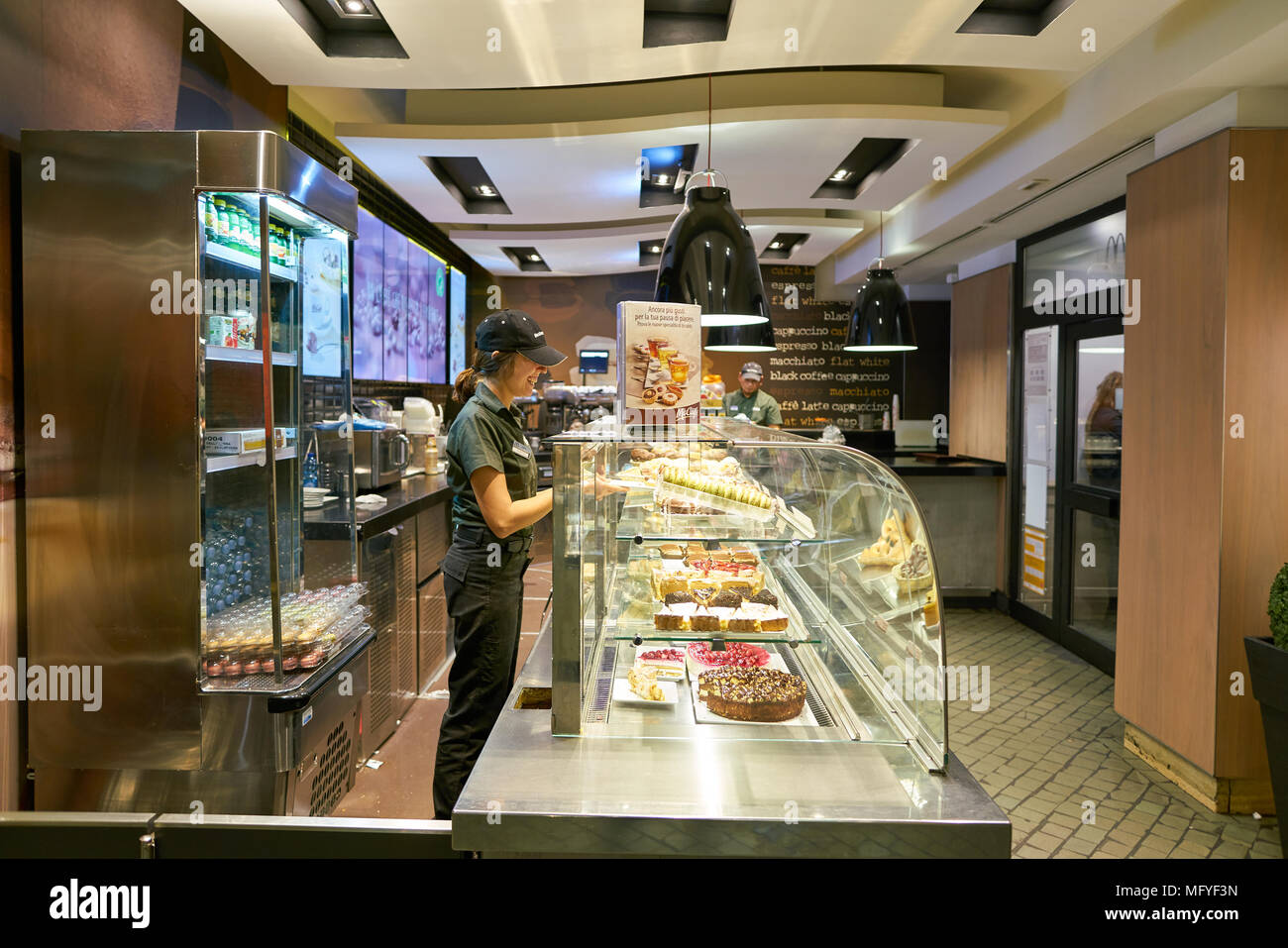 ROME, ITALY - CIRCA NOVEMBER, 2017: McCafe coffeehouse in Rome Stock ...