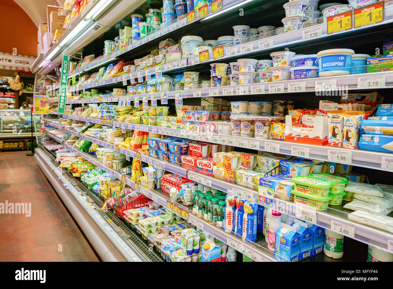 ROME, ITALY - CIRCA NOVEMBER 2017: inside Carrefour Express store in ...