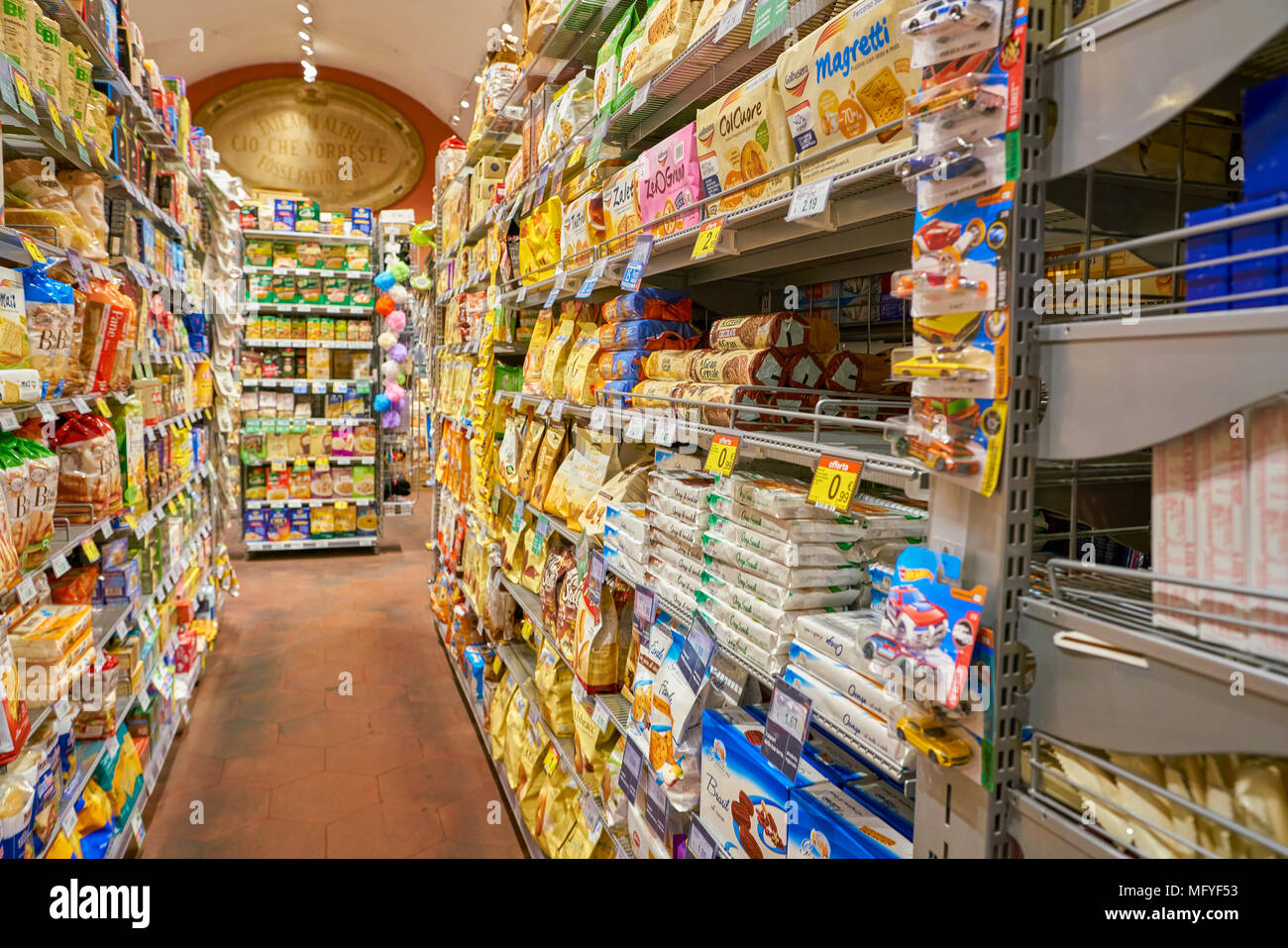 ROME, ITALY - CIRCA NOVEMBER 2017: inside Carrefour Express store in ...