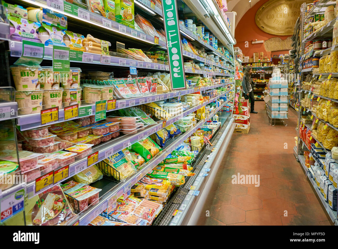ROME, ITALY - CIRCA NOVEMBER 2017: inside Carrefour Express store in ...