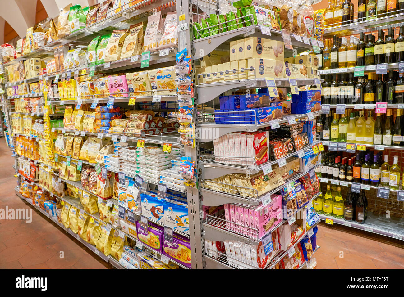 ROME, ITALY - CIRCA NOVEMBER 2017: inside Carrefour Express store in ...