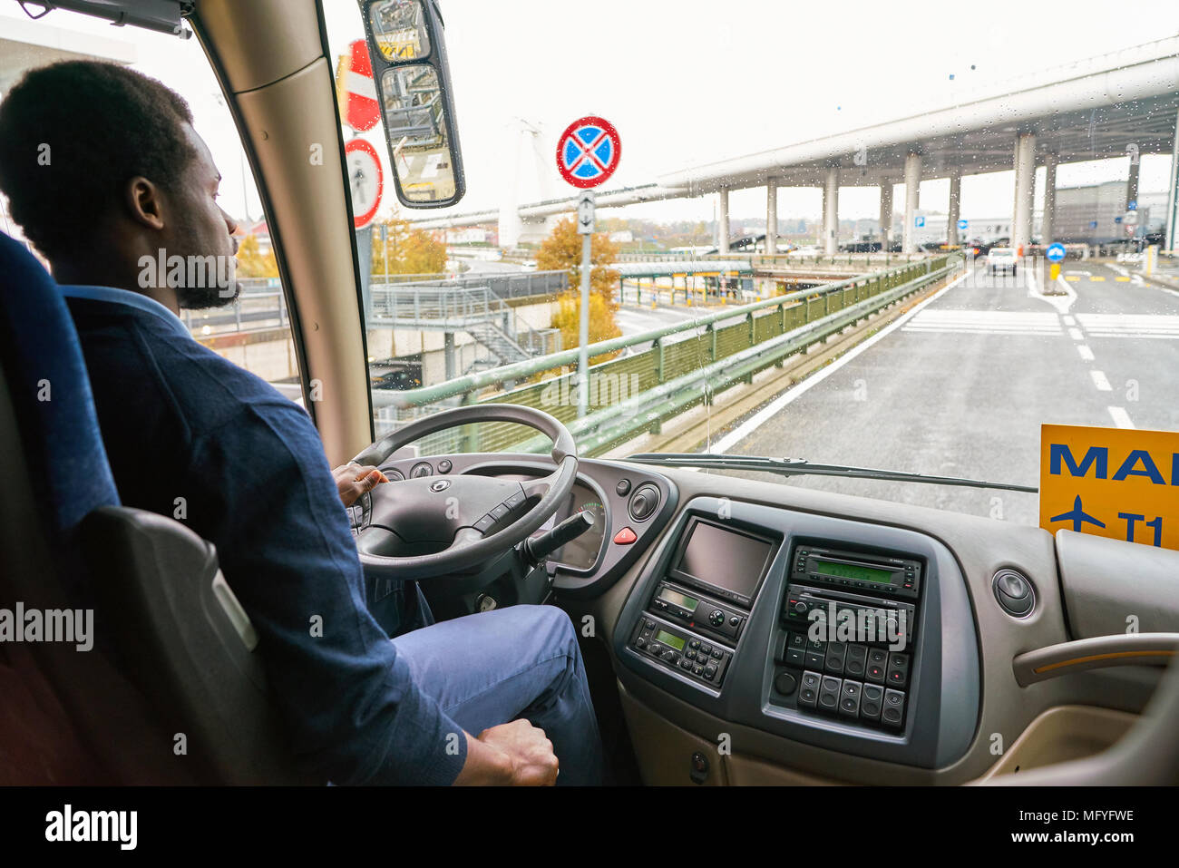 MILAN MALPENSA, ITALY - CIRCA NOVEMBER, 2017: Airport Bus Express ...