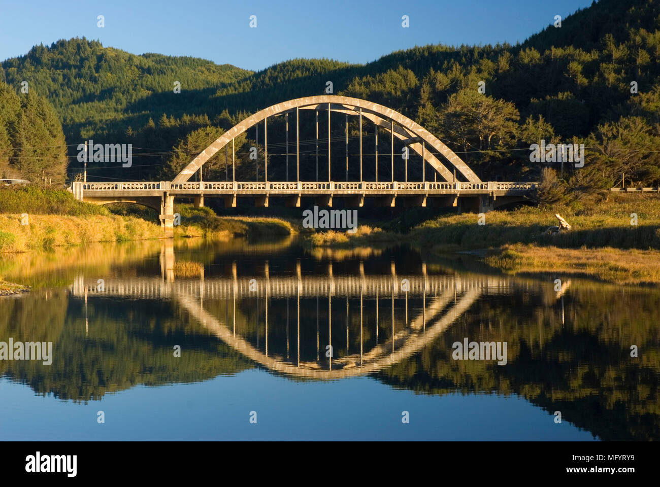 Tenmile Creek Bridge, Stonefield Beach State Park, Oregon Stock Photo ...