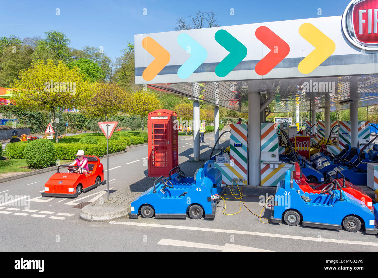 Young girl driving car at Lego City Driving School, Legoland Windsor ...