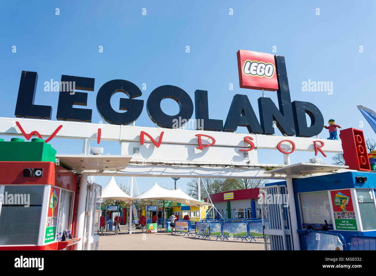 Entrance gate to Legoland Windsor Resort, Windsor, Berkshire, England ...