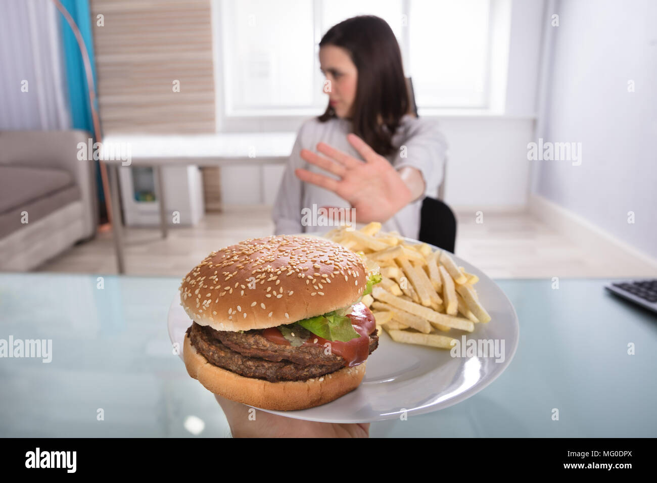 Unhealthy food fat woman hi-res stock photography and images - Alamy