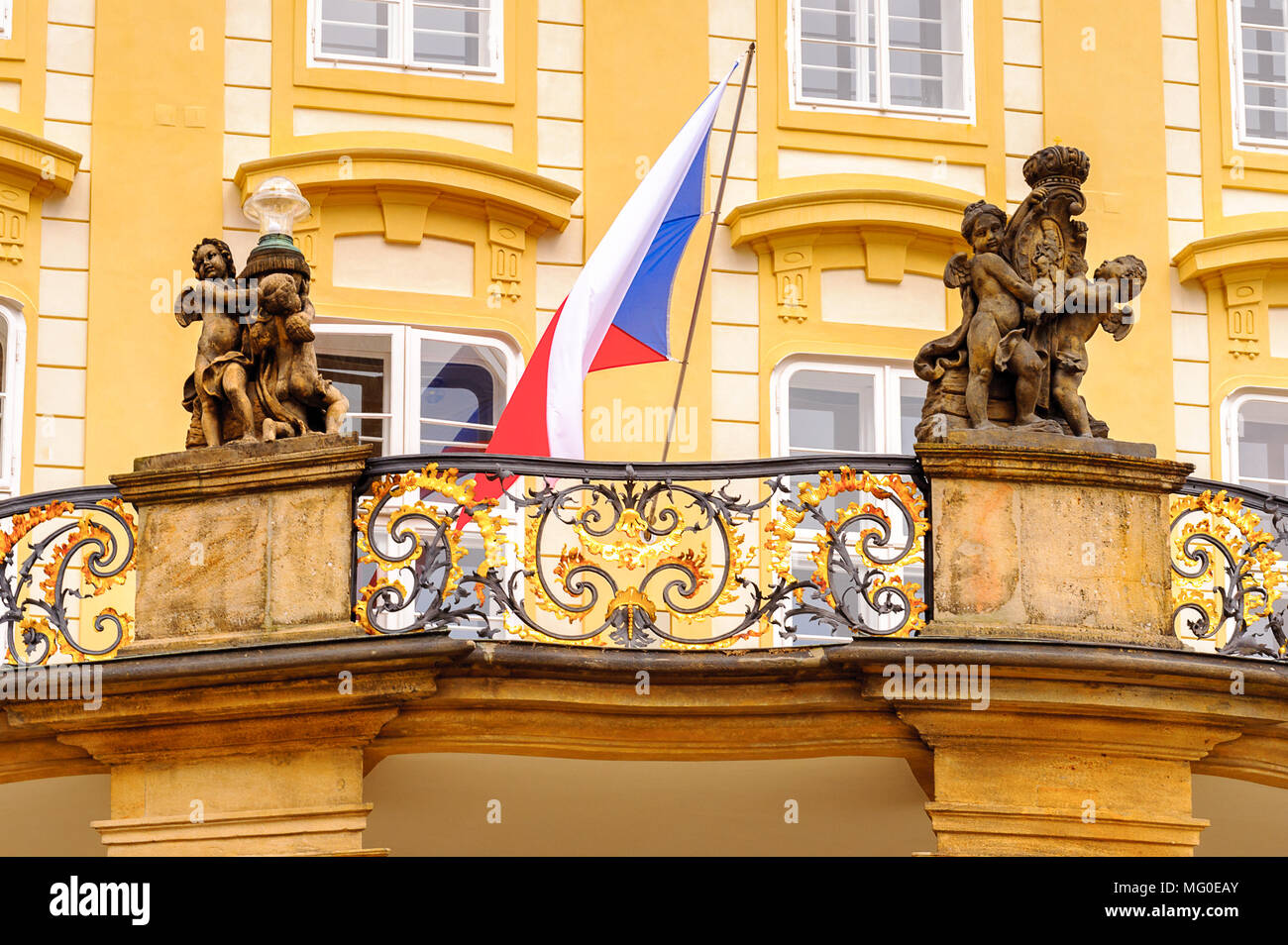 Balcony of the old royal palace in Prague Stock Photo - Alamy