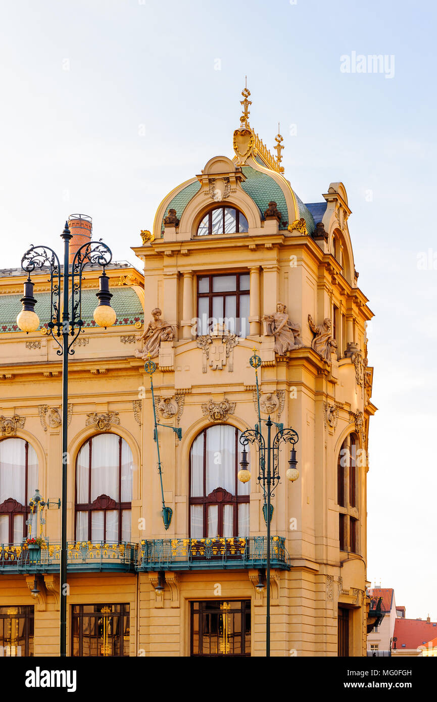 Beautiful building on the Republiky square in the capital of the Czech ...
