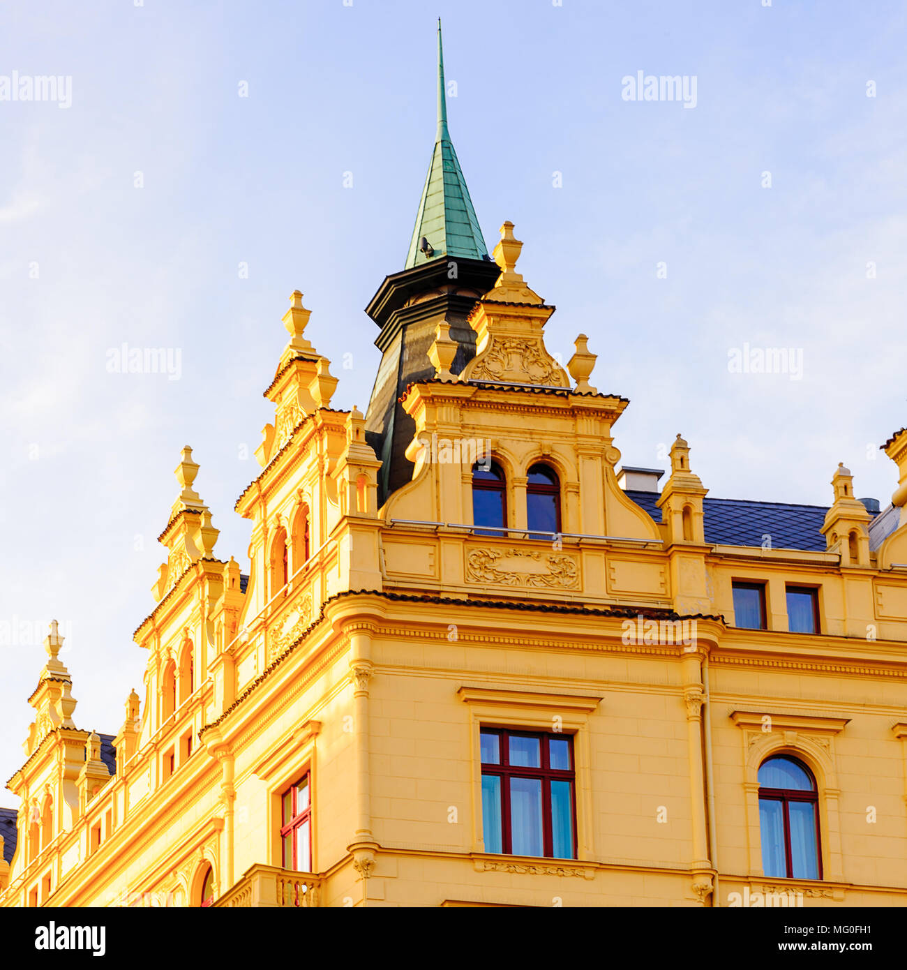 Beautiful building on the Republiky square in the capital of the Czech ...