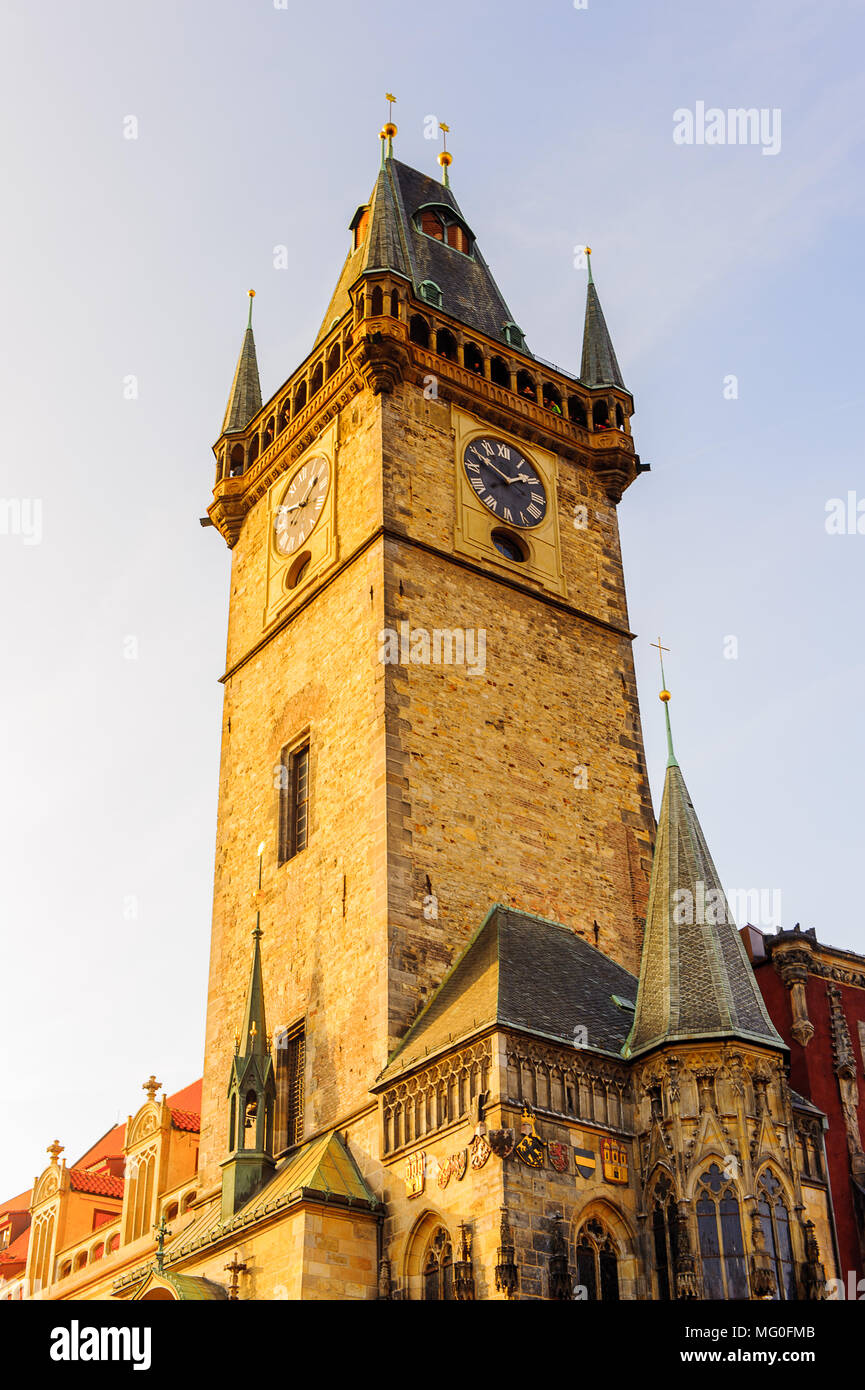 Clock tower in Prague Stock Photo - Alamy