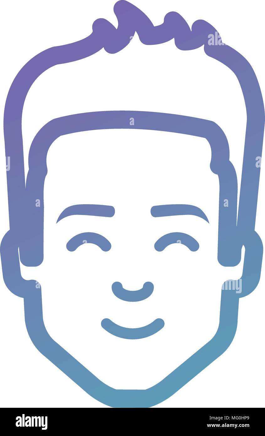 young man head avatar character vector illustration design Stock Vector ...
