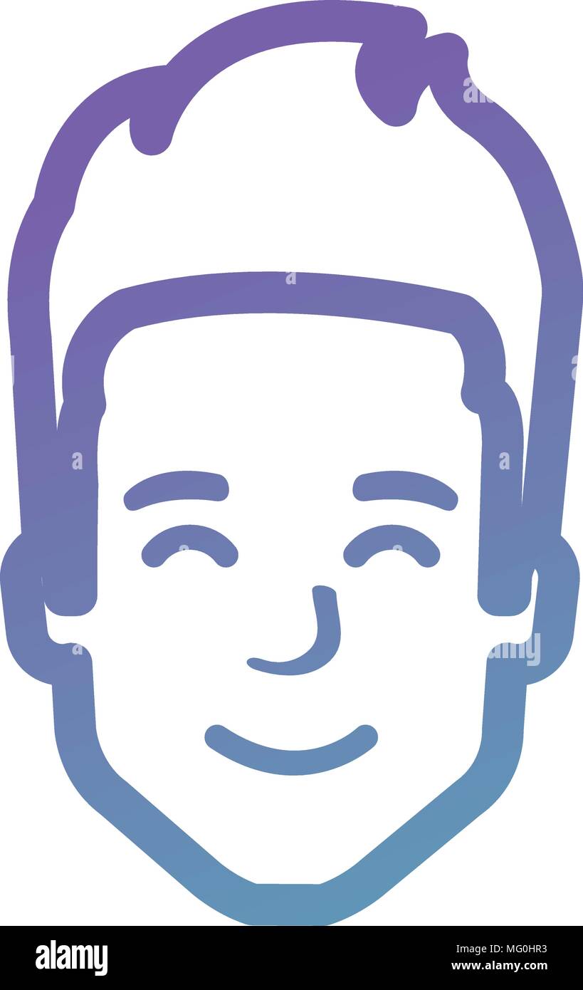 young man head avatar character vector illustration design Stock Vector ...