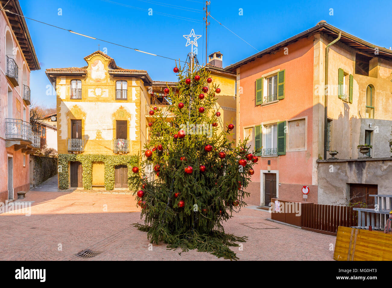 Square in Carona, a former municipality in the district of Lugano in ...